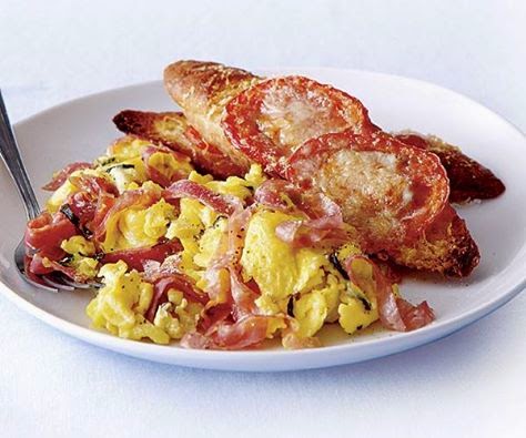 In en om die huis: Salami and Eggs with Tomato Toasts