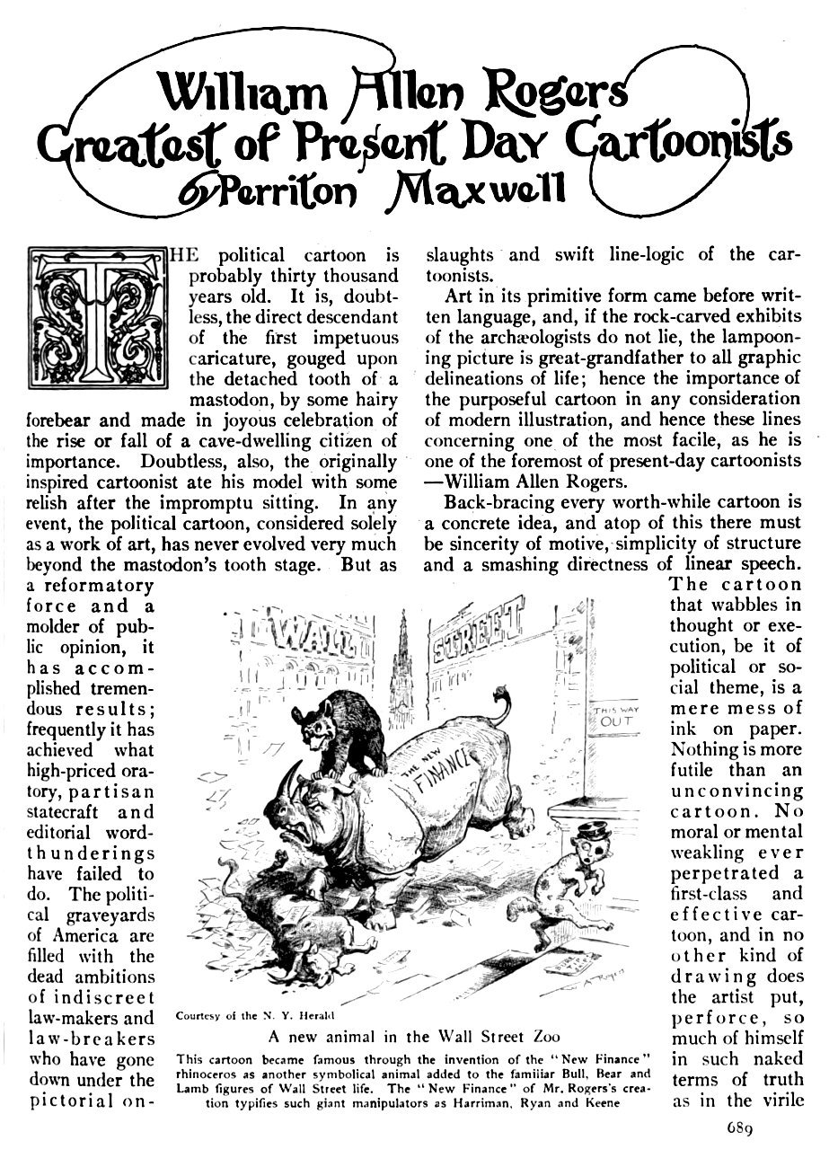 Yesterday’s Papers: W.A. Rogers – “Greatest of Present Day Cartoonists”