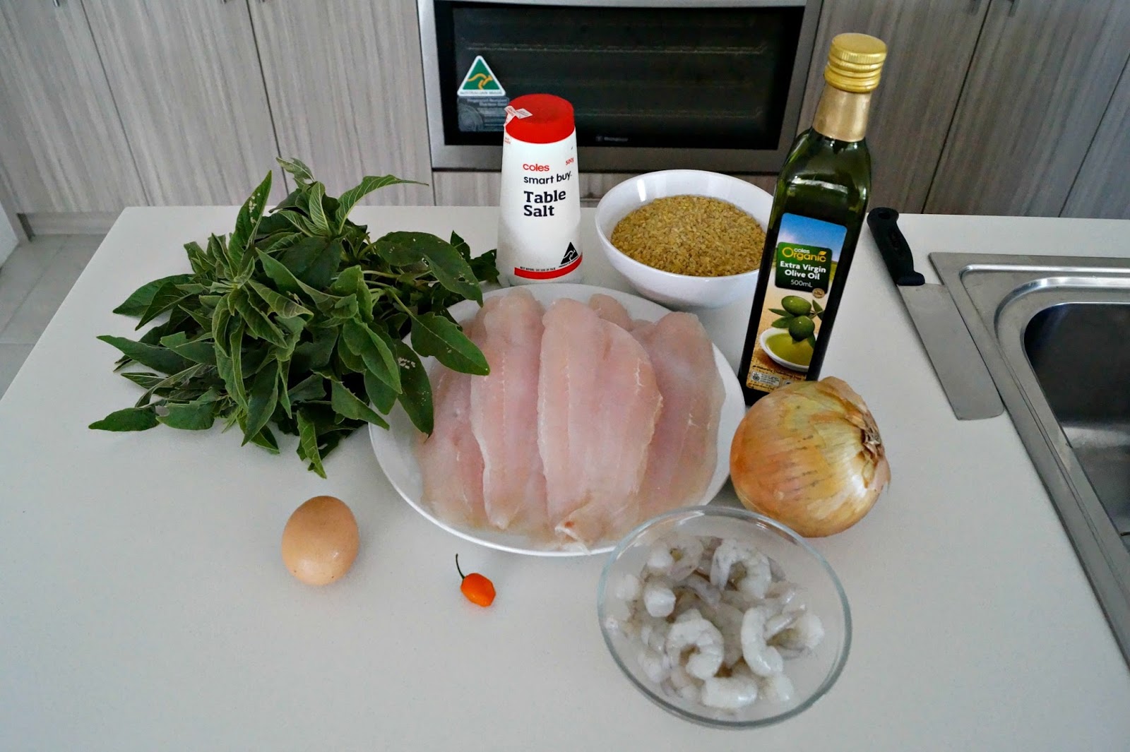 Basa Fillets Stuffed with Kalalu (Green) and Prawns Serve with Warm ...