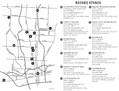 Columbus Record Store Map