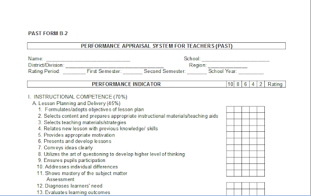 Teachers Performance Evaluation Form Deped - ESSAEMINHAARTE