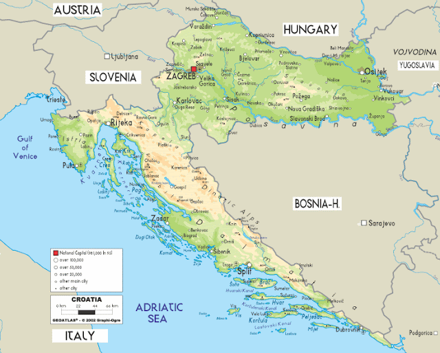 CROATIA - GEOGRAPHICAL MAPS OF CROATIA