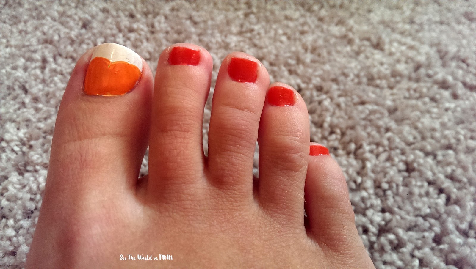 Monthly Pedicure (Pumpkin Nail Art Toes) + Manicure Monday (Owl Nail ...