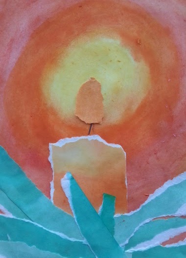 a faithful attempt: Torn Paper Collage Candles