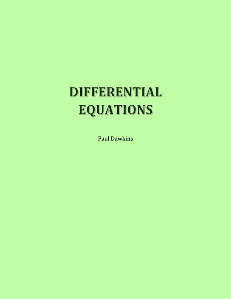 Differential Equations – Paul Dawkins | FreeLibros