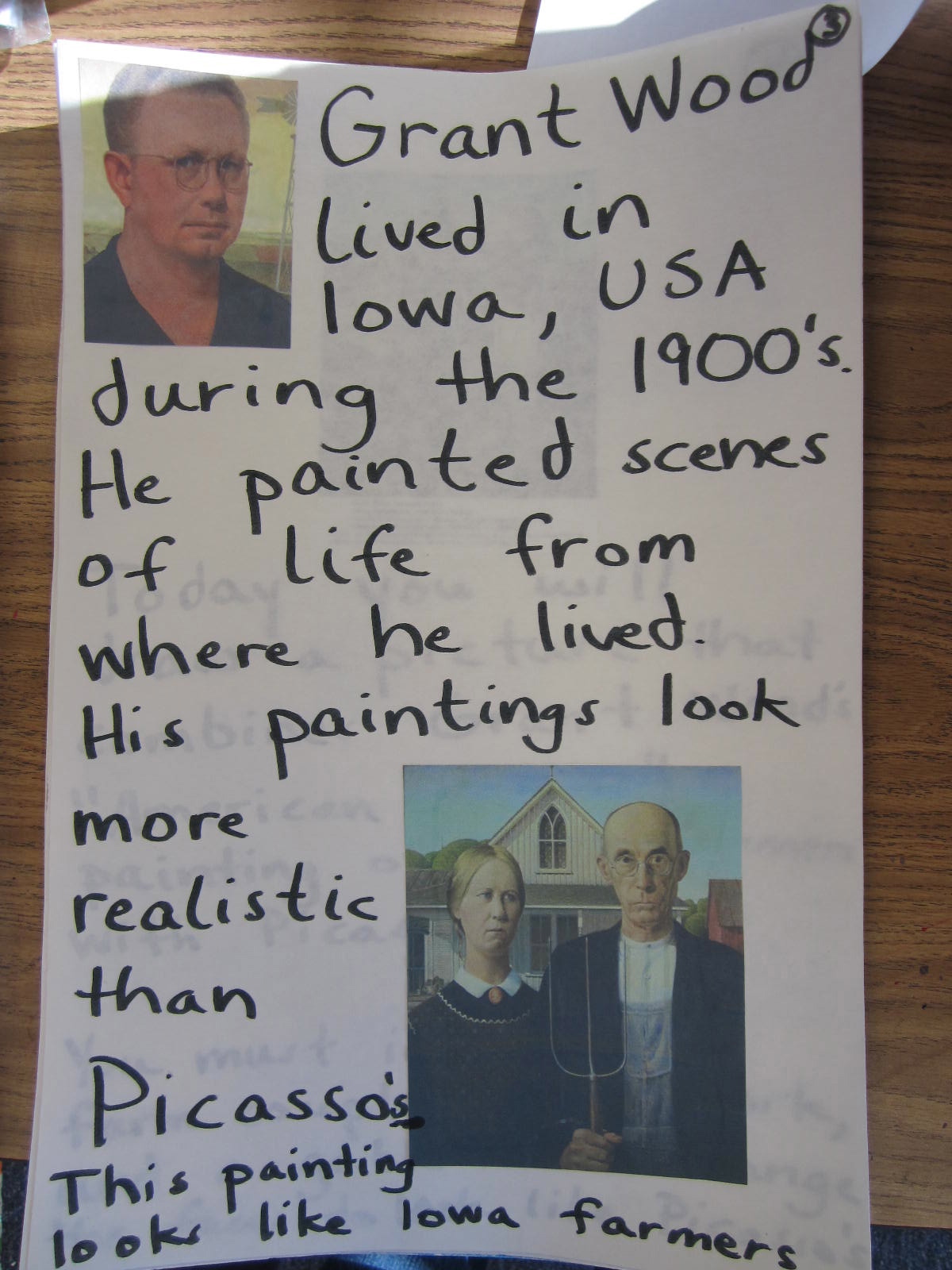 Art Sub Lessons: Art Sub Lesson Plan “Picasso Meets Grant Wood"