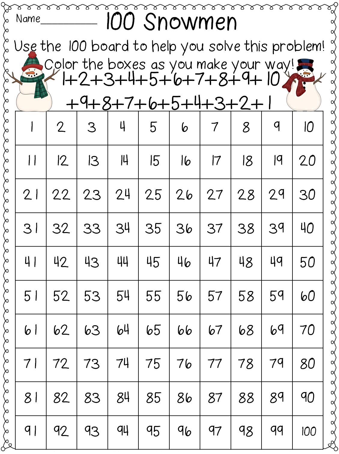 First Grade Wow: Let it Snow 2018 and 100th Day 2018