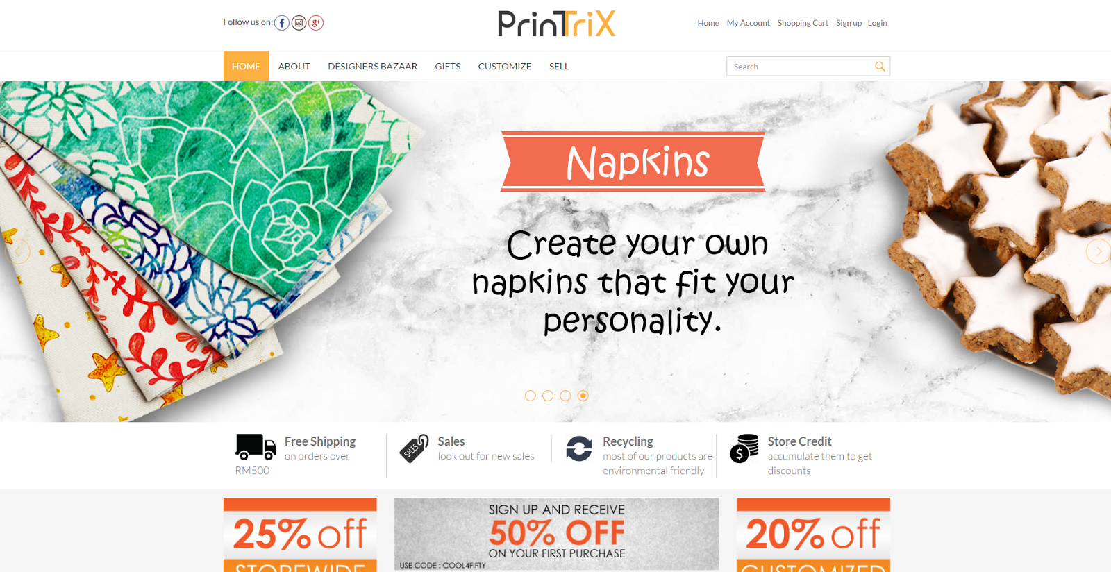The Printrix E-Commerce Website | Printrix Cafe