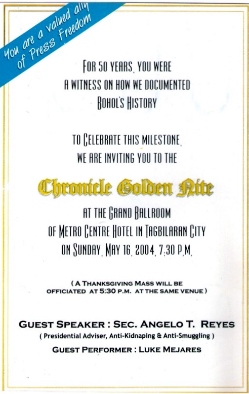 Bohol's Roving Eye: Bohol Chronicle: The First Fifty Years for Bohol's ...