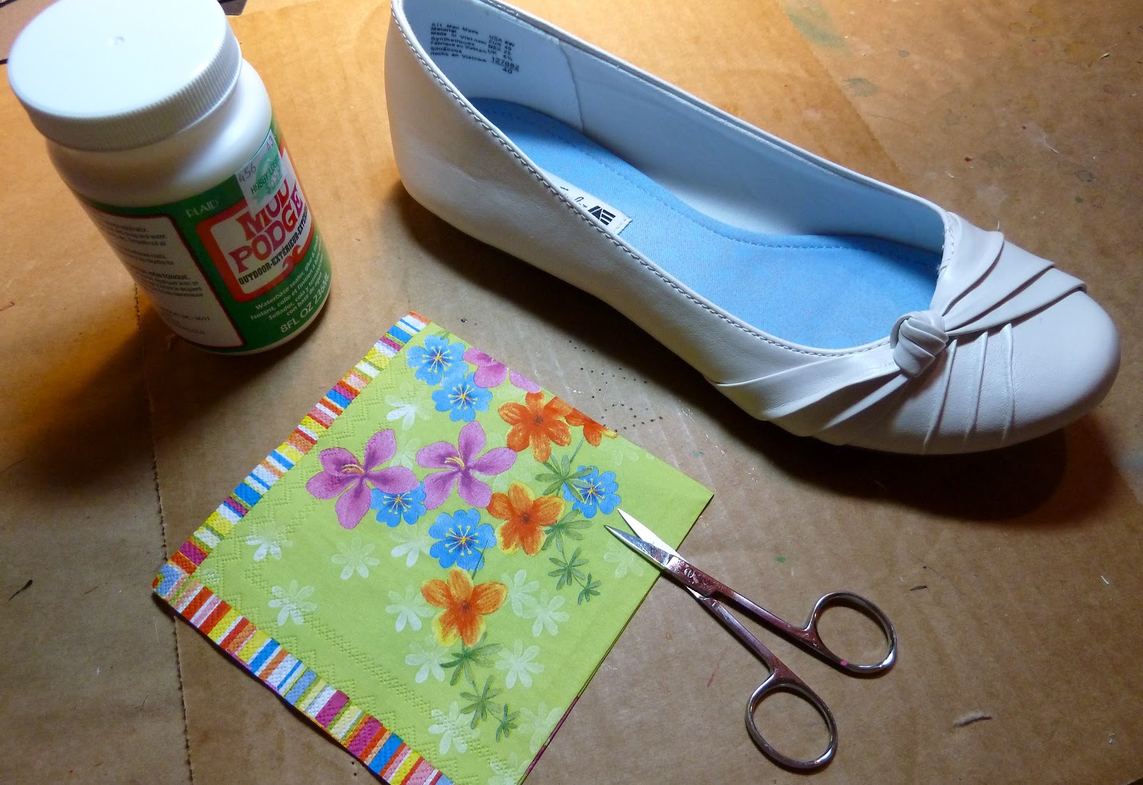 Make it easy crafts: How to Make your own fun designer shoes with napkins