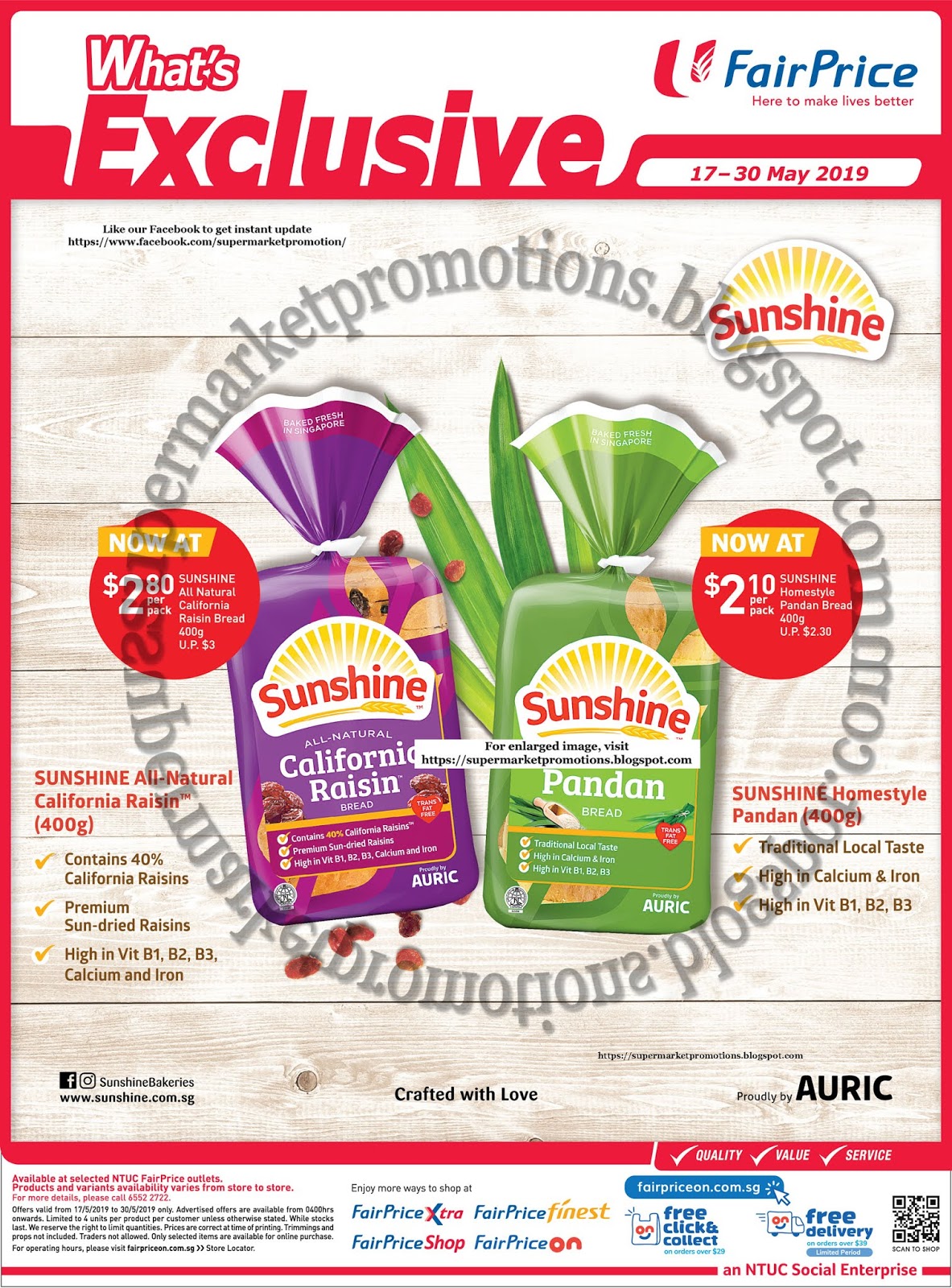 NTUC FairPrice Sunshine Promotion 17 - 30 May 2019 ~ Supermarket Promotions