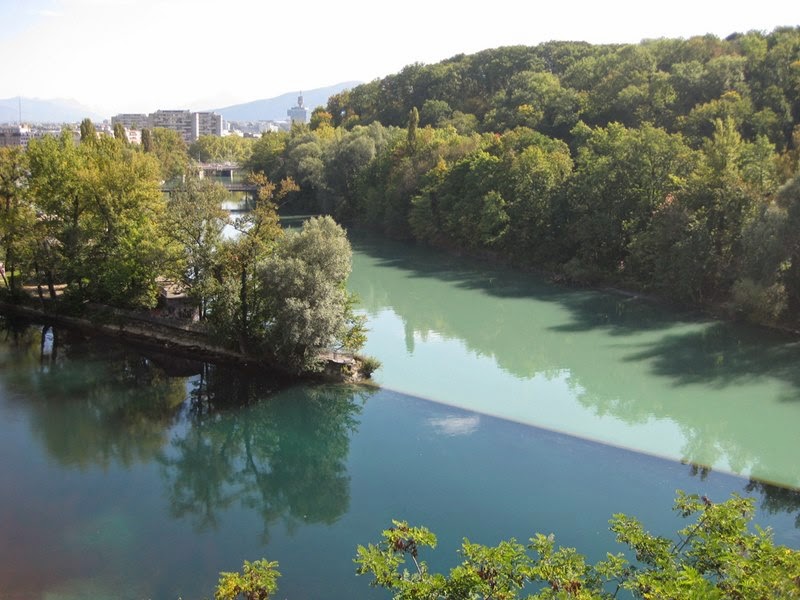 Confluence of Rhone and Arve Rivers | Geneva, Switzerland