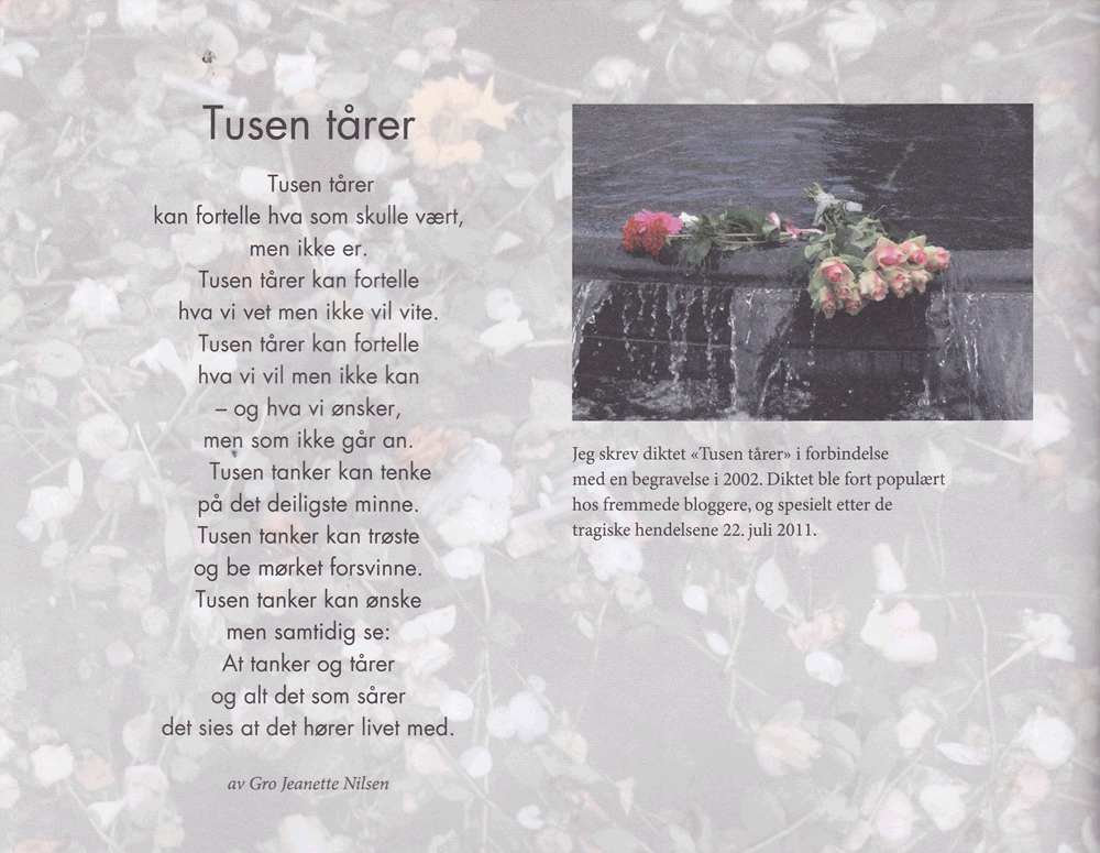 Gro Jeanettes blogg om skribentliv og helse: Tusen tårer - Om hvordan ...