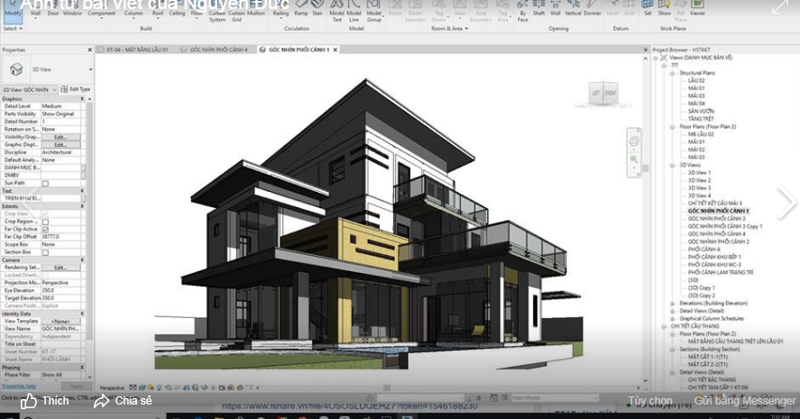 File revit Biệt thự full đã thi công thực tế - THƯ VIỆN THIẾT KẾ 360