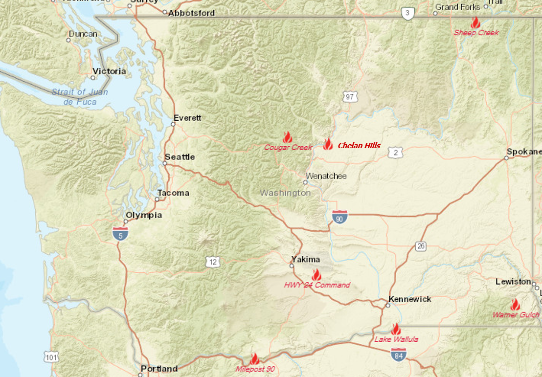 Washington Smoke Information: 8/1/2018 Status of Wildfires in Washington