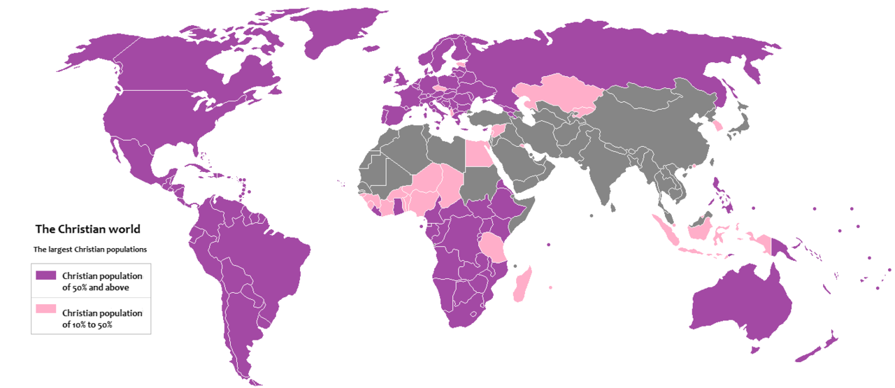 ANTHROPOLOGY OF ACCORD: Map on Monday: CHRISTIAN NATIONS OF THE WORLD