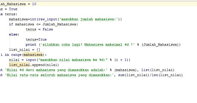 Cara Menghitung Nilai Rata-Rata Jumlah Mahasiswa Menggunakan Pemrograman Python