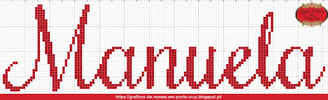 Gráficos de Nomes em Ponto Cruz: Nome Manuela em Ponto Cruz