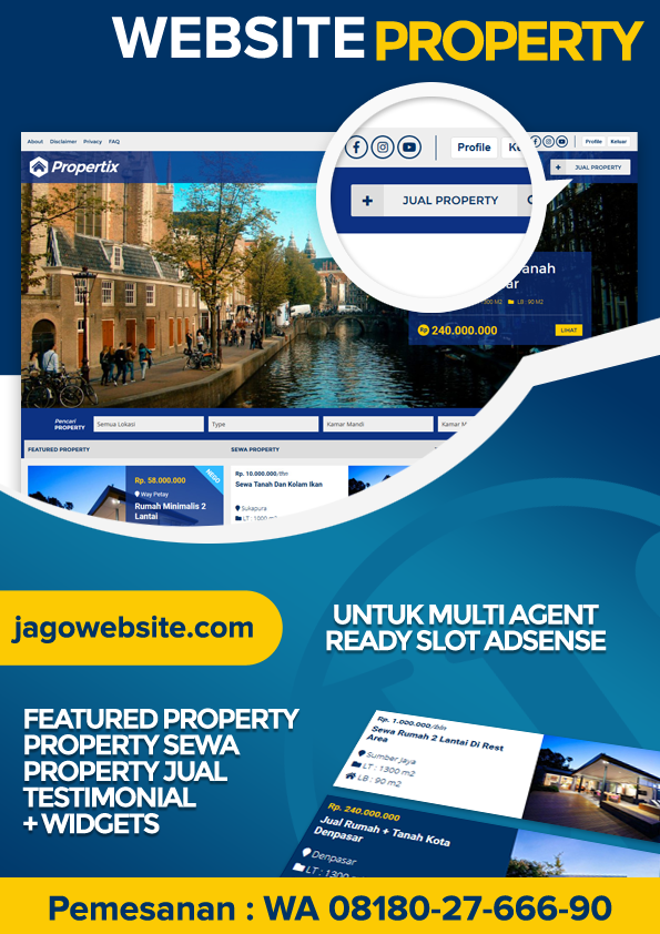 Jasa Pembuatan Website Properti Multi Agent WA. 08180-27-666-90