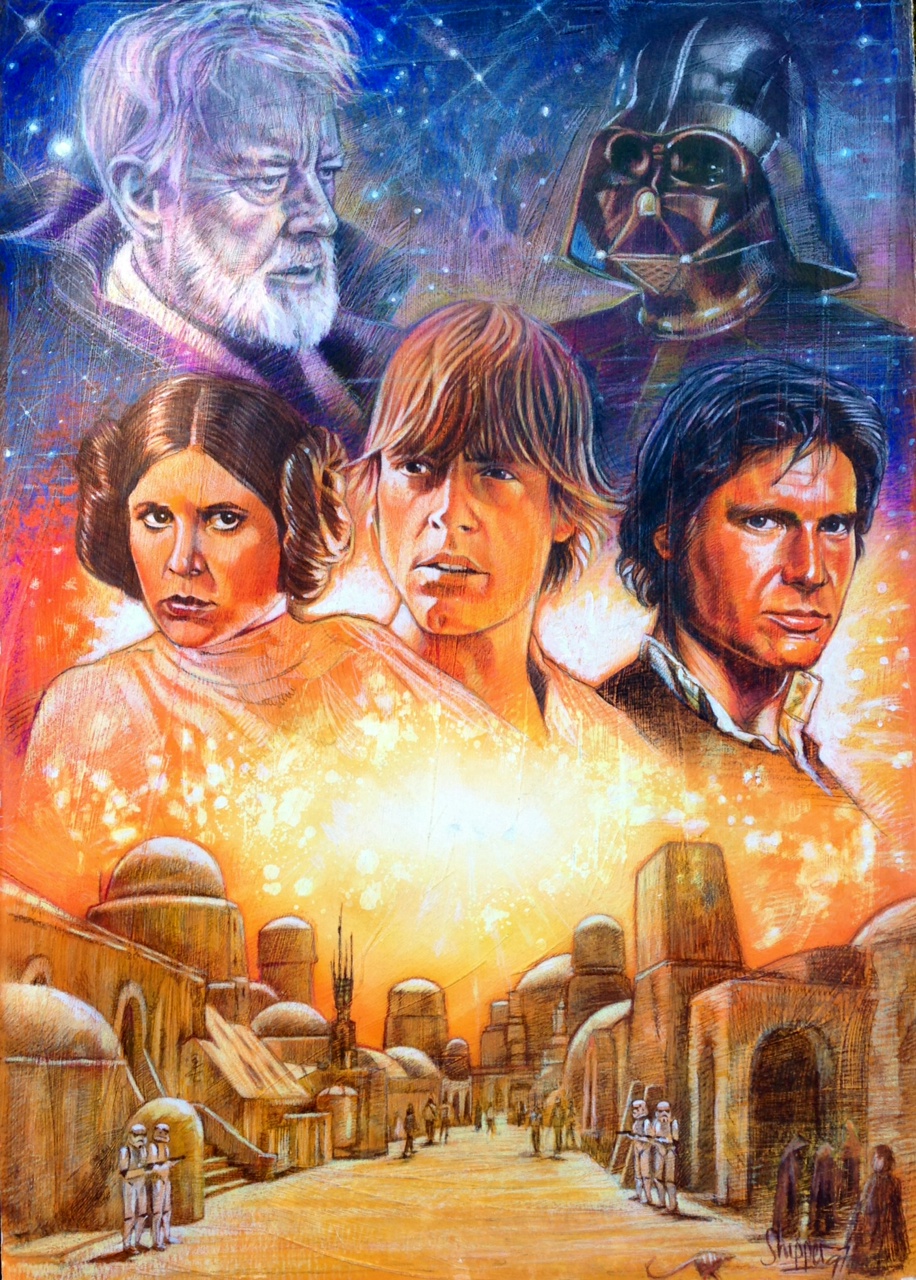 The Geeky Nerfherder: Cool Art: 'A New Hope' by Paul Shipper