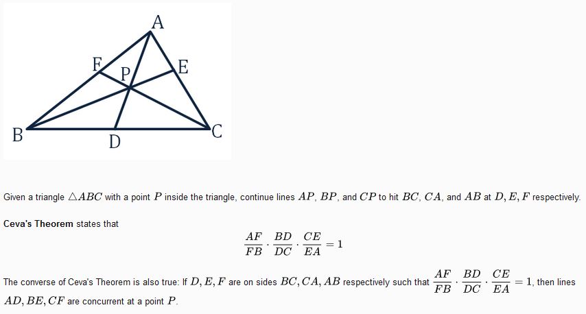ALLENAMENTI DI MATEMATICA : TEOREMA DI CEVA