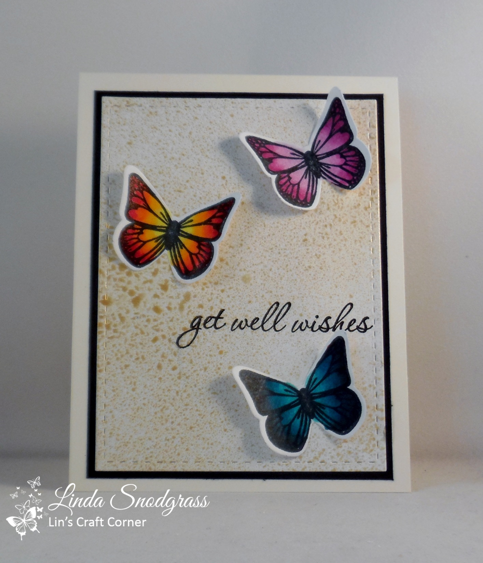 Lin's Craft Corner: Creative with Stamps #4 Ink Splatters