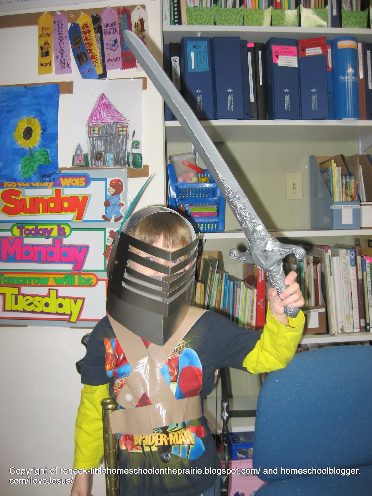 Little Homeschool on the Prairie: Medieval Knight Helmet Craft