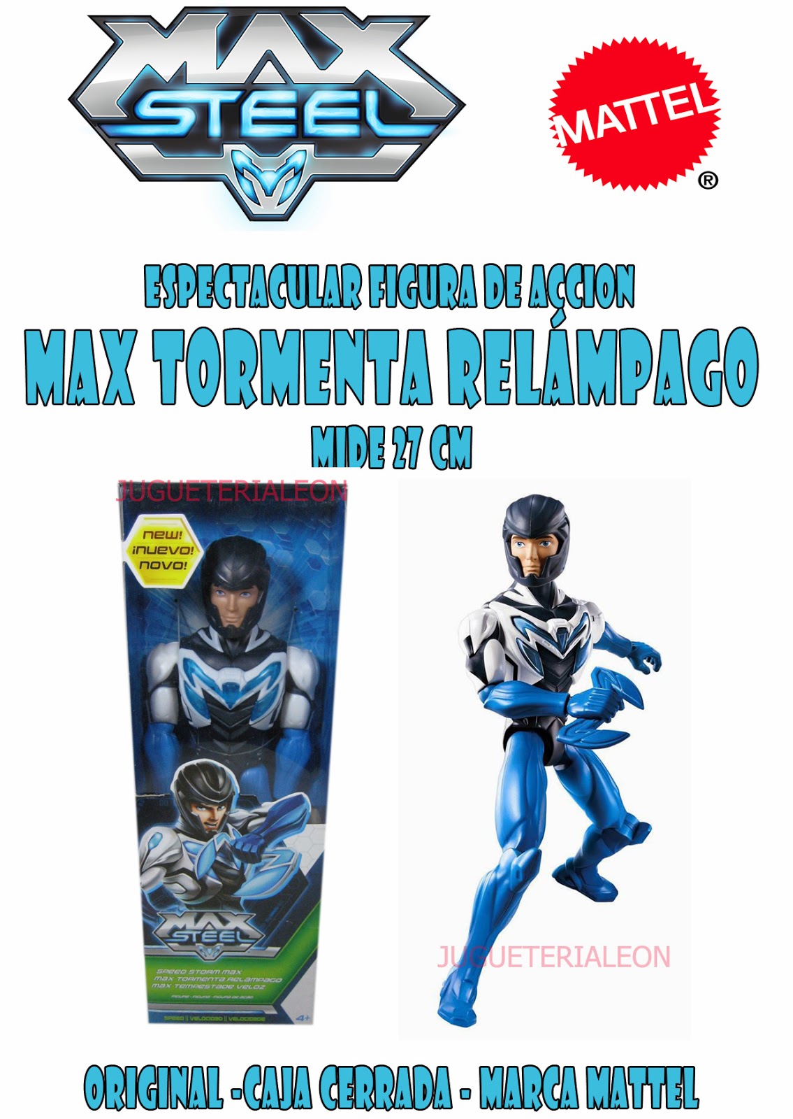 Juguetería León: MAX STEEL SPEED STORM MAX TORMENTA RELAMPAGO ...