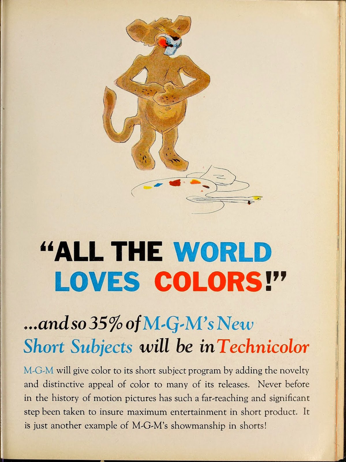 Thelma Todd: 1934 Ad For MGM Shorts, Including Roach's