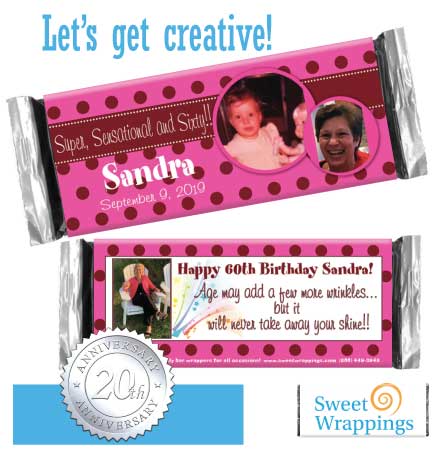 Personalized Candy Wrappers and Party Favors by Sweet Wrappings