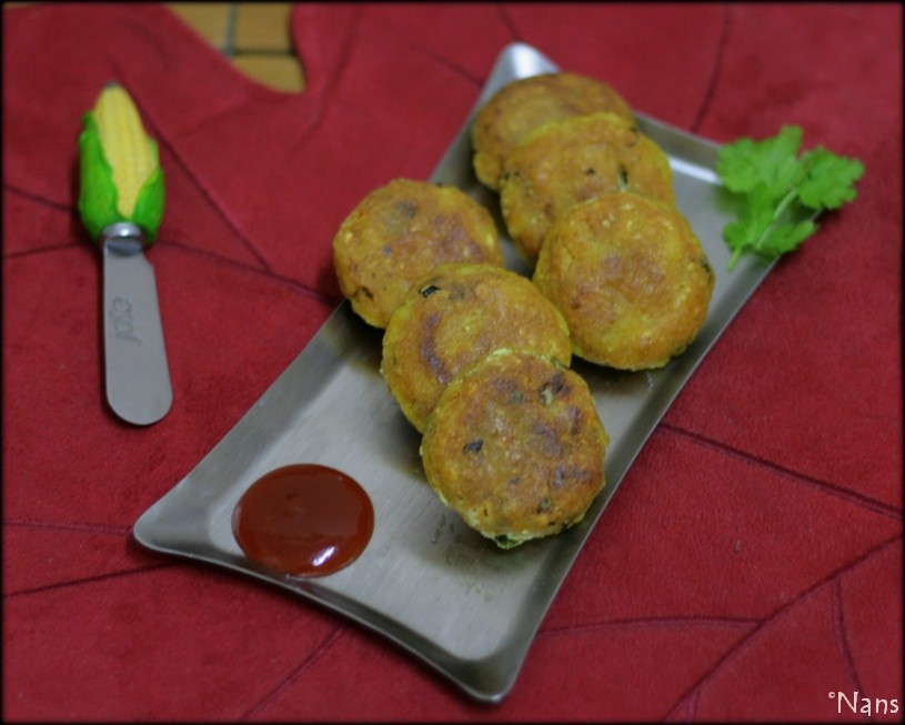 Nan's yum-yums!: Alu Corn Tikkis