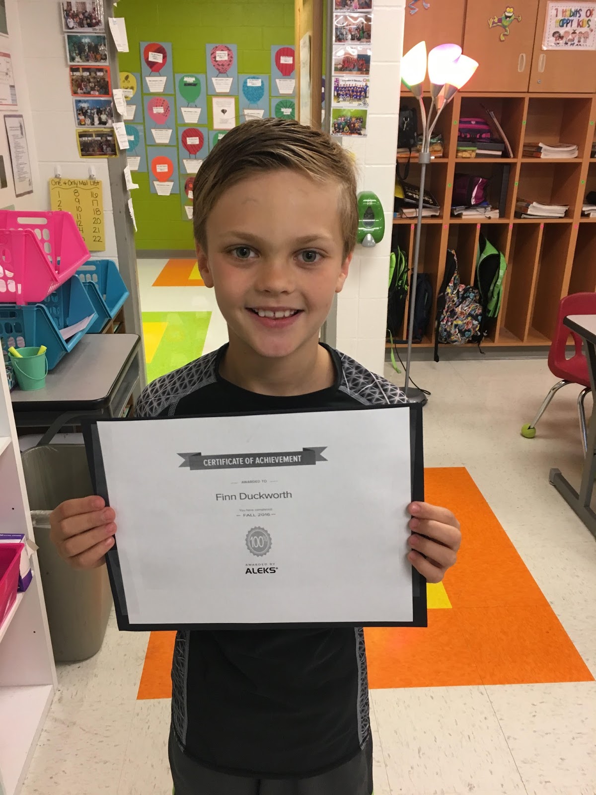 Mrs. Joy's Fourth Grade Blog: ALEKS Completion - Finn