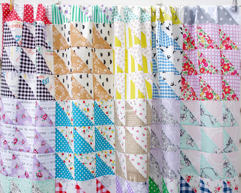 Red Pepper Quilts: Retro Half Square Triangle Quilt II - Work in Progress