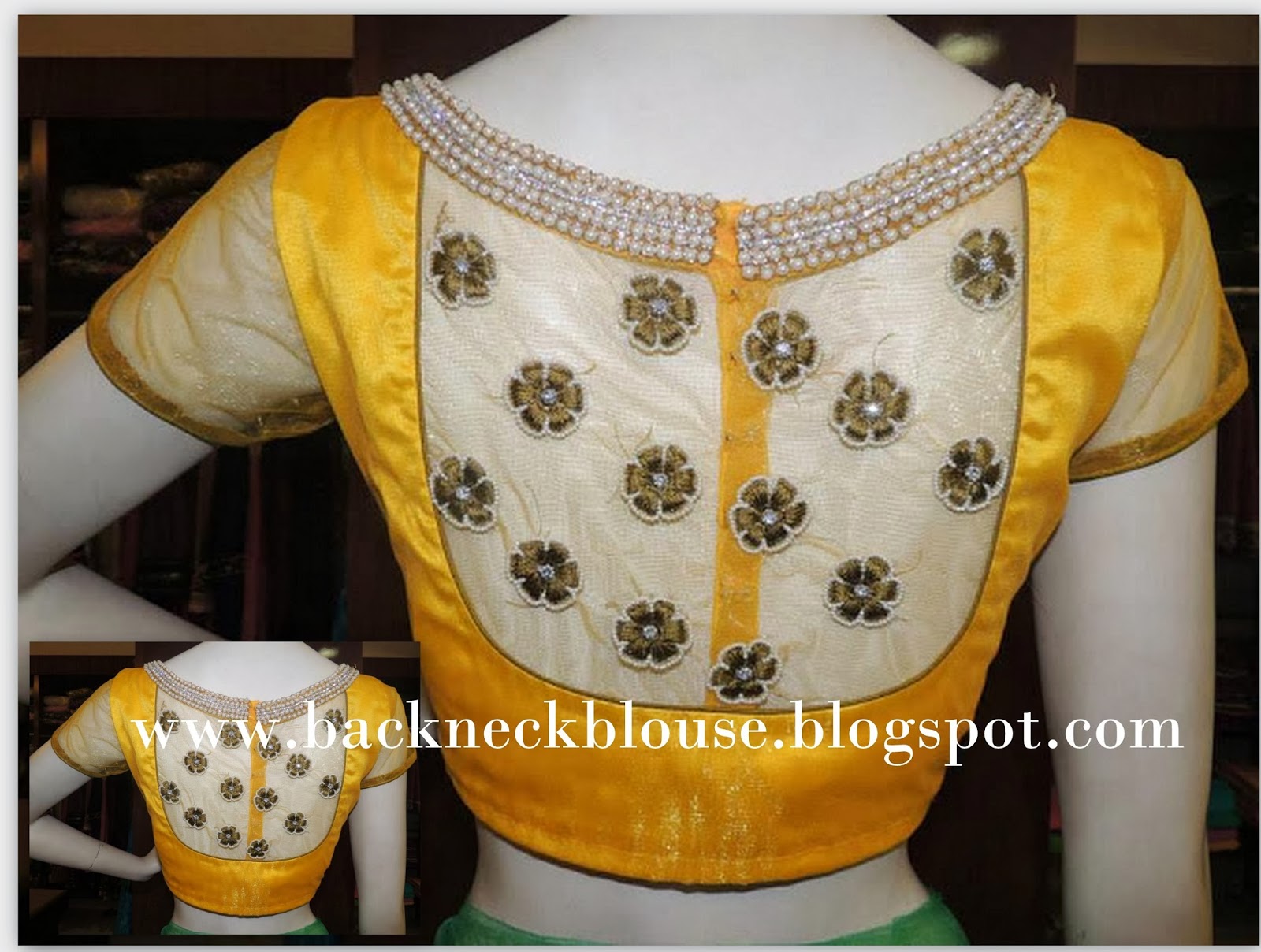 BACK NECK BLOUSE READY MADE AND CUSTOMIZED DESIGNER BLOUSE WITH BLOUSE ...
