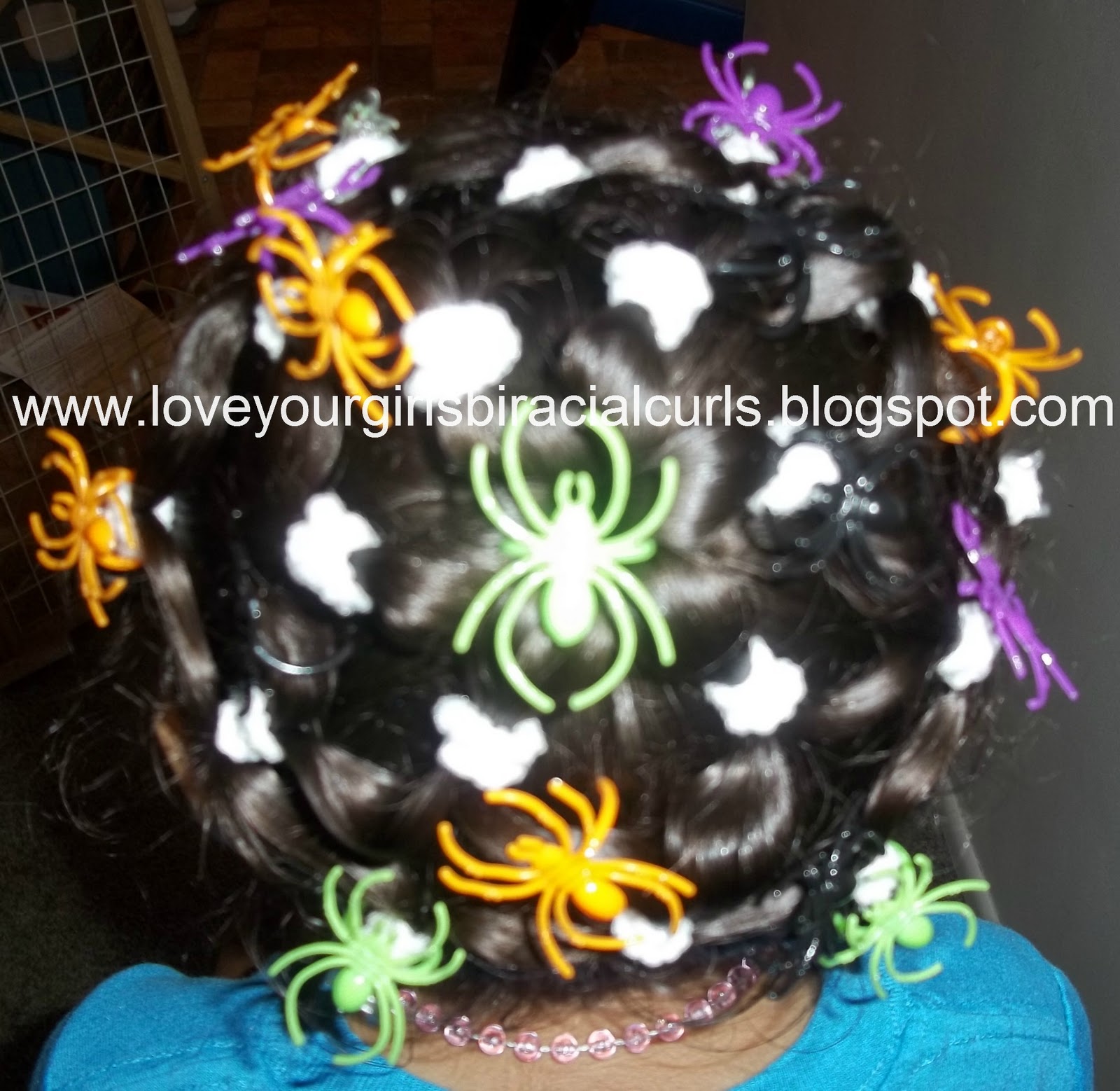 Love Your Girls Biracial Curls: Spider Web Crazy Hair Day Style with ...