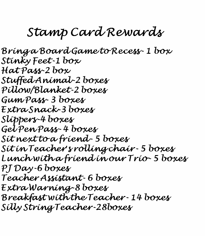 Teaching and Laughing: Spark Student Motivation-Stamp Card
