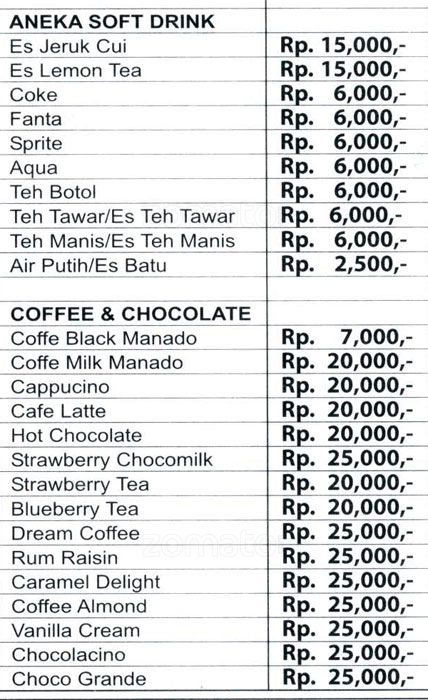 Harga Menu Restoran Ikan Tude Manado Kelapa Gading