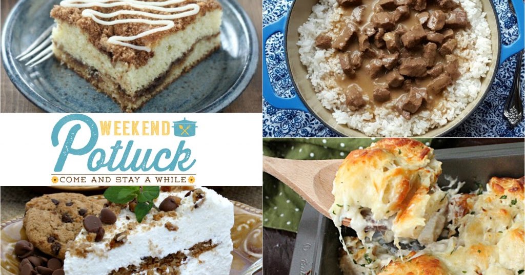 Stewed Beef Tips and Rice at Weekend Potluck #289 | Served Up With Love