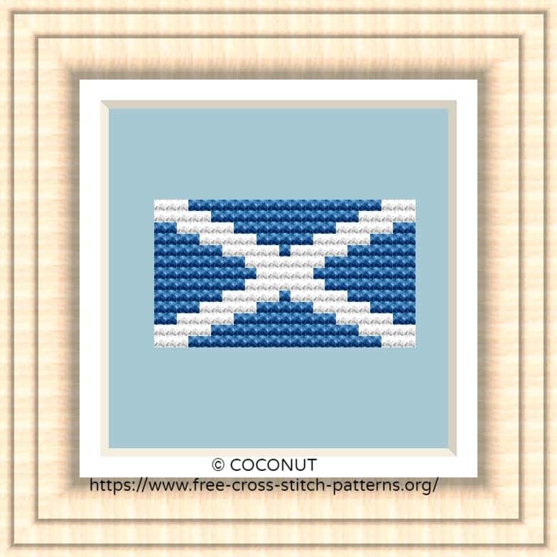 NATIONAL FLAG OF SCOTLAND CROSS STITCH CHART | Free cross stitch pattern