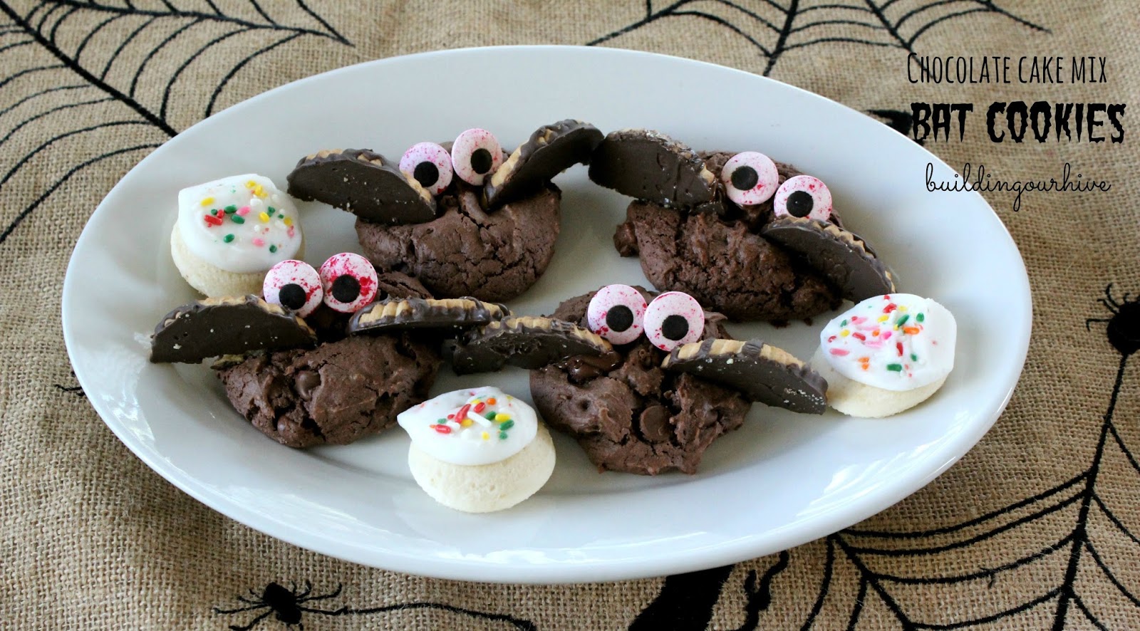 Chocolate Cake Mix Bat Cookies
