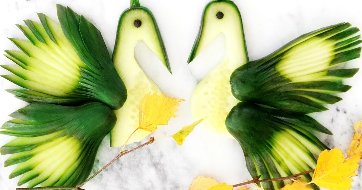 Josephine's Recipes: How To Make Cucumber Peacocks - Vegetable Carving ...