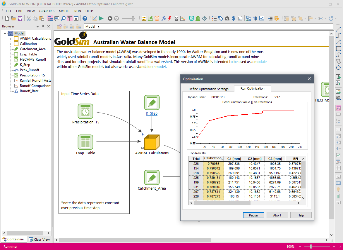 GoldSim Blog: Calibration of Watershed Runoff Using AWBM in GoldSim