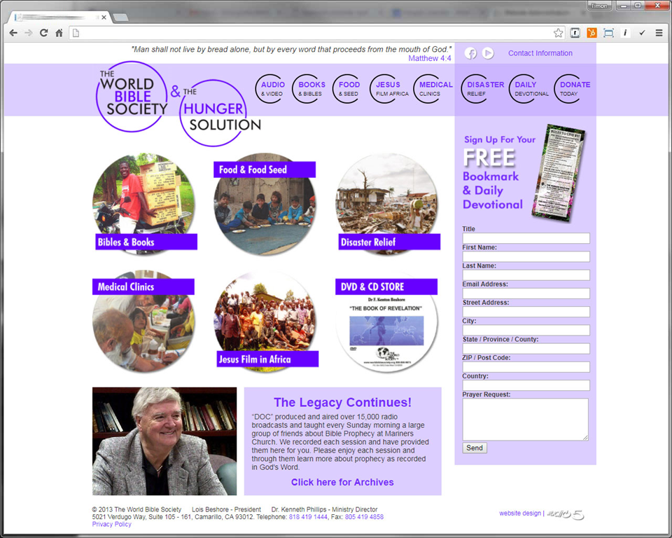 World Bible Society: NEW WEBSITE