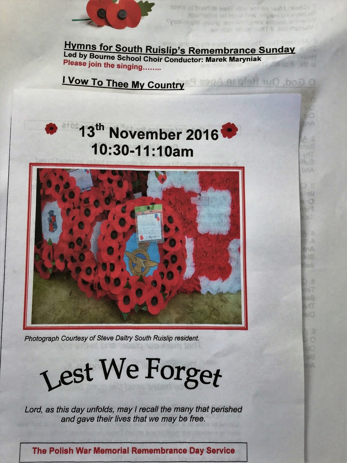 On the Bridge: Local Remembrance Sunday