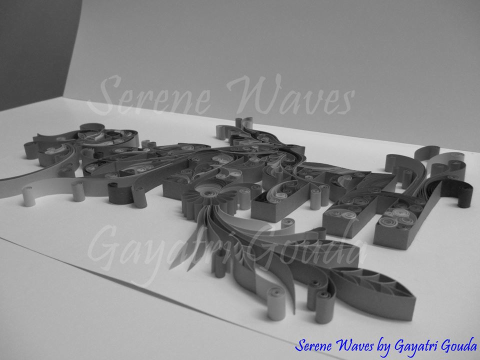 Serene Waves: Quilled Calligraphy - "PARTH"