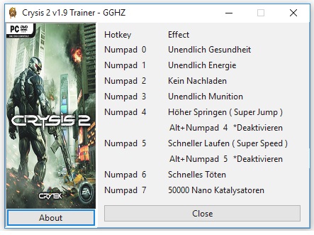 Crysis Game Trainers: CRYSIS 2.V1.9.PLUS+8.TRaiNer |GGHZ|