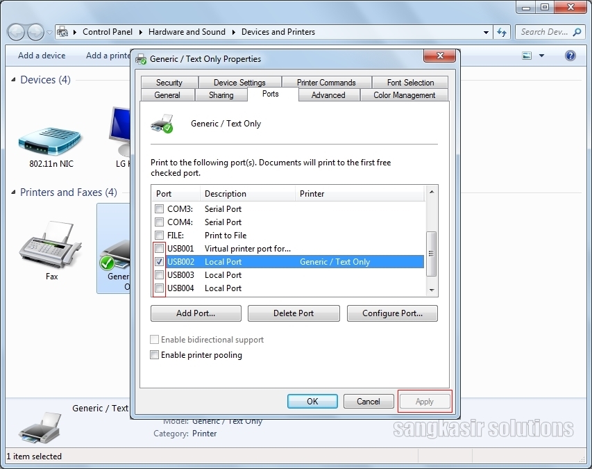 CARA SETTING PORT PRINTER KASIR GENERIC / TEXT ONLY