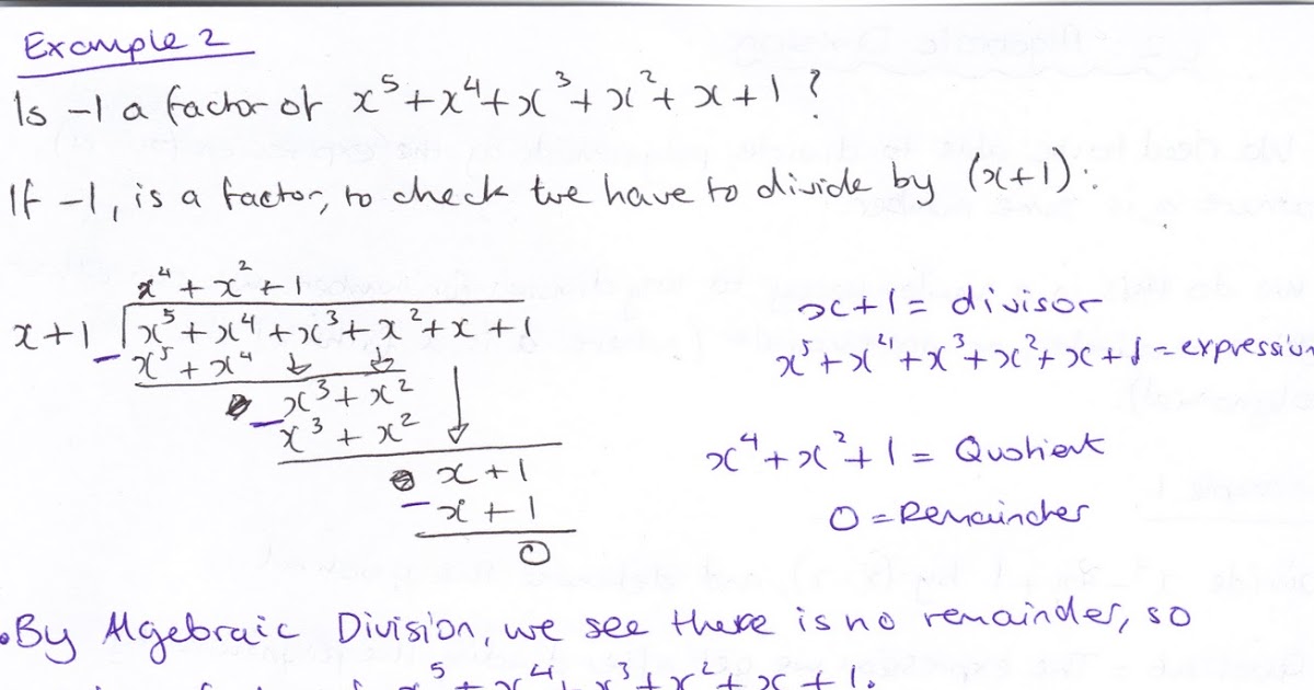 A-Level Mathematics: Algebraic Division,Factor Theorem and Remainder ...