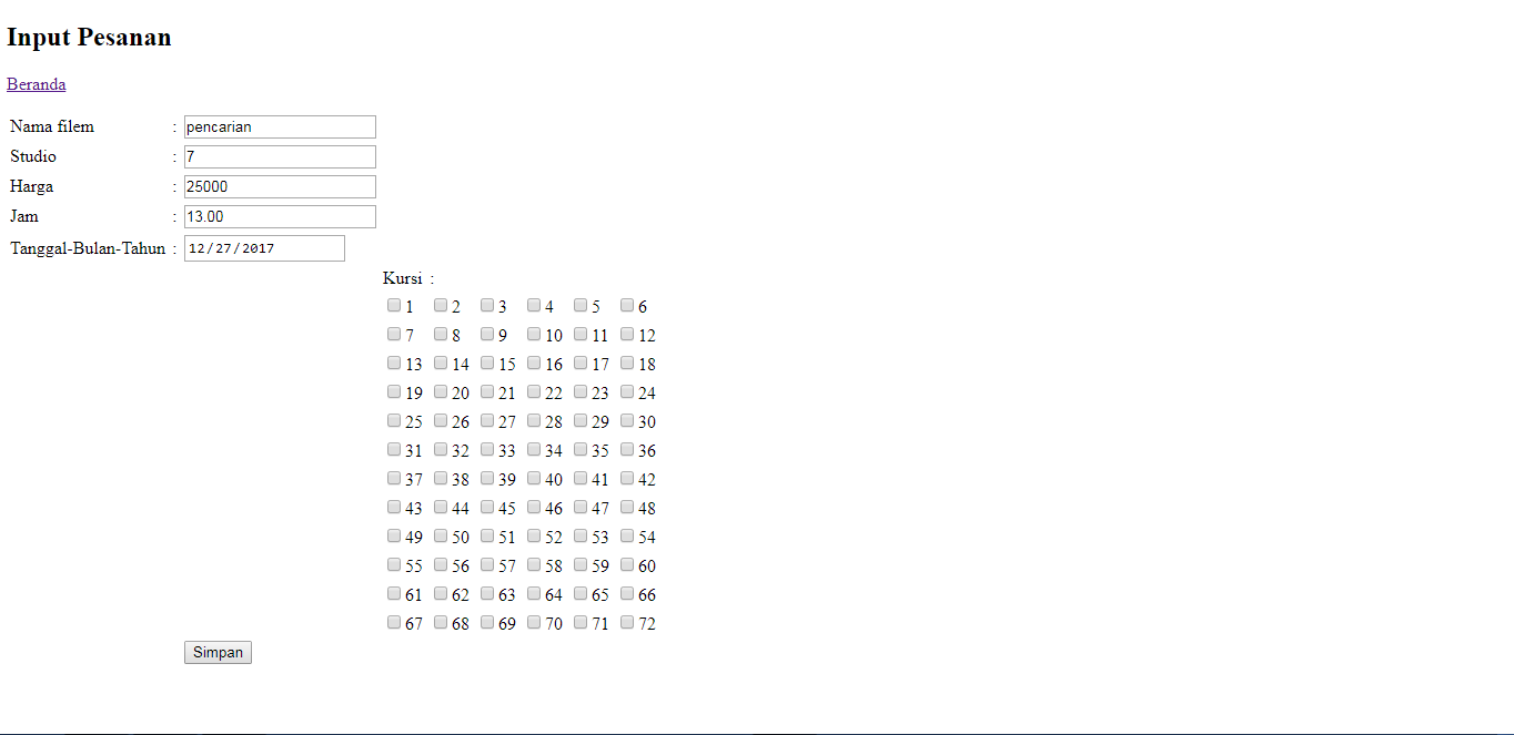 Membuat Aplikasi Pemesanan Tiket bioskop Berbasis Web ~ BELAJAR NgoDinG