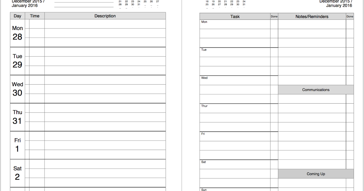Philofaxy: A6 Enhanced Time Management Week View Version 2